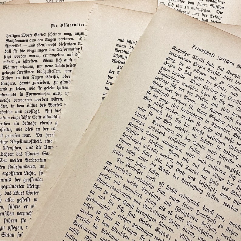 Vintage German Book Pages - Etsy
