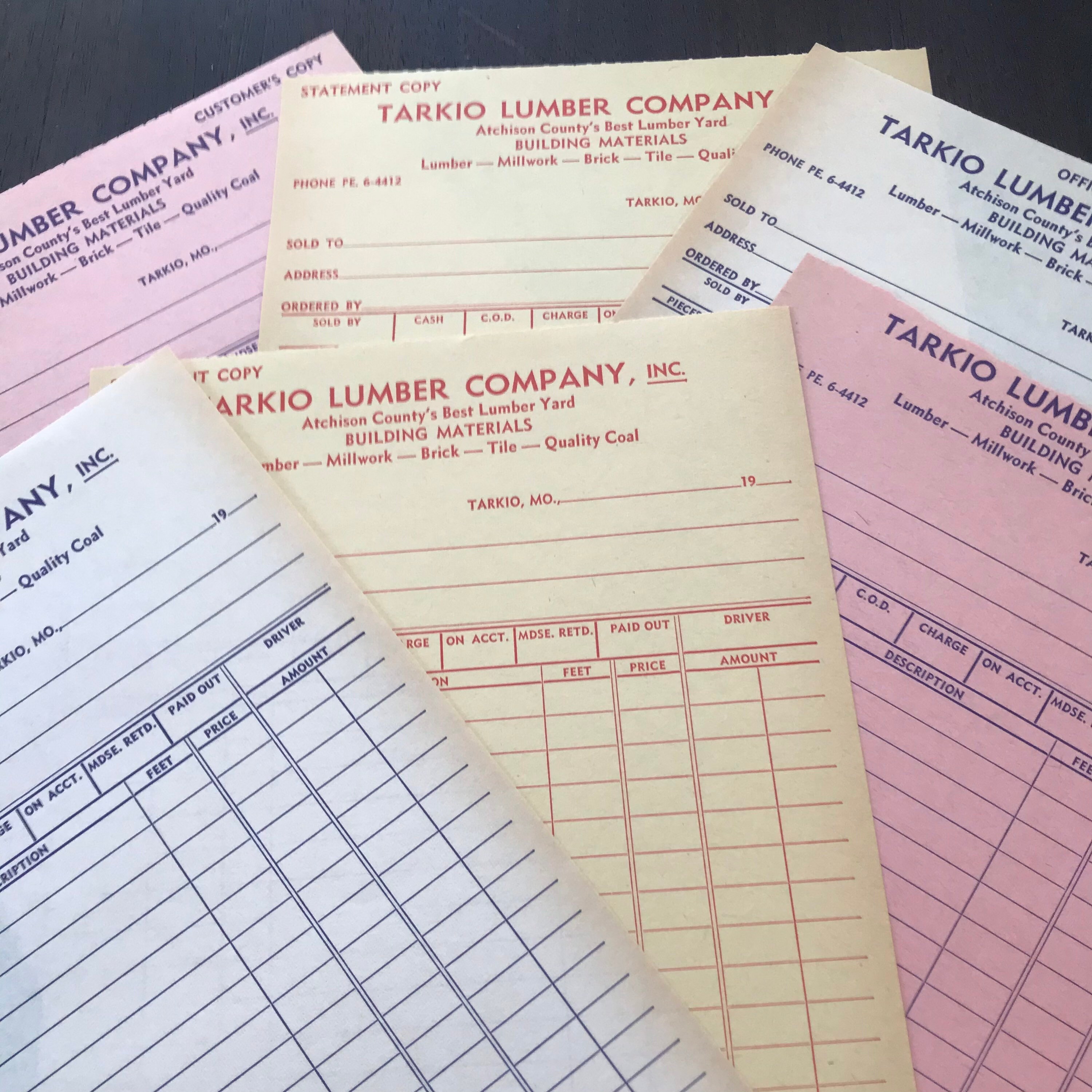 6 Vintage Lumber Receipts - Etsy
