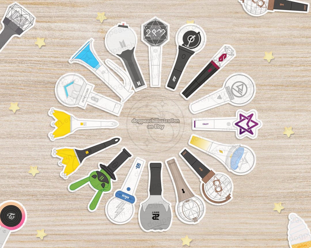 K-pop Boy Group Lightstick Sticker | 2.75" | ATEEZ | BTS | Oneus ...