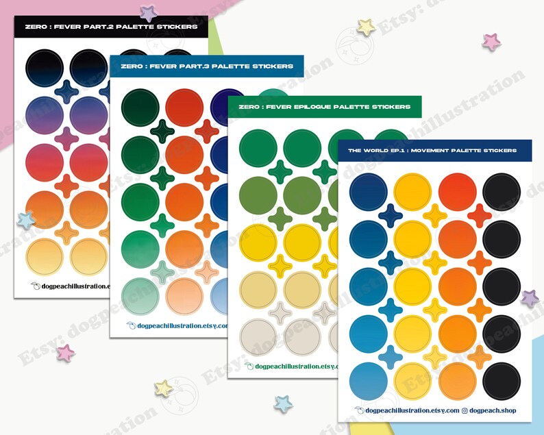 ATEEZ Album Color Palette Sticker Sheet Top Loader Deco - Etsy