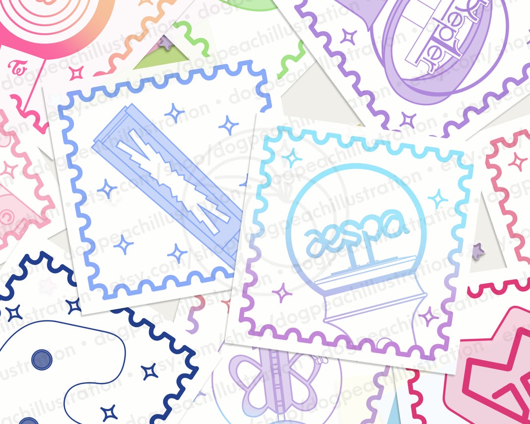 K-pop Girl Group Light Stick Color Palette Stamp Mini Print Twice IZONE ...