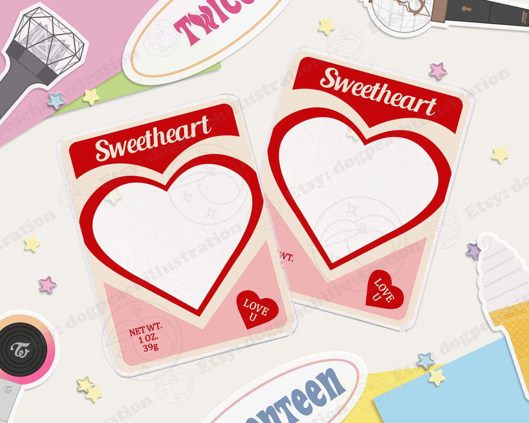 Valentine's Day Candy Heart Frame for Top Loader | Photocard Sticker ...