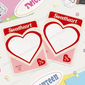 Valentine's Day Candy Heart Frame for Top Loader | Photocard Sticker ...