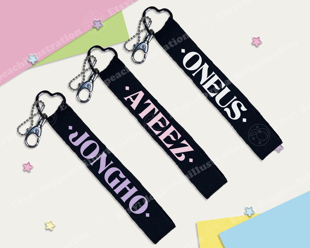K-pop Wrist Strap Keychain | Group/debut Date | Member/birthday | ATEEZ ...
