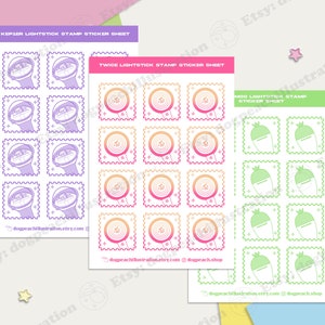 K-pop Girl Group Lightstick Stamp Sticker Sheet | K-POP Sticker Sheet ...