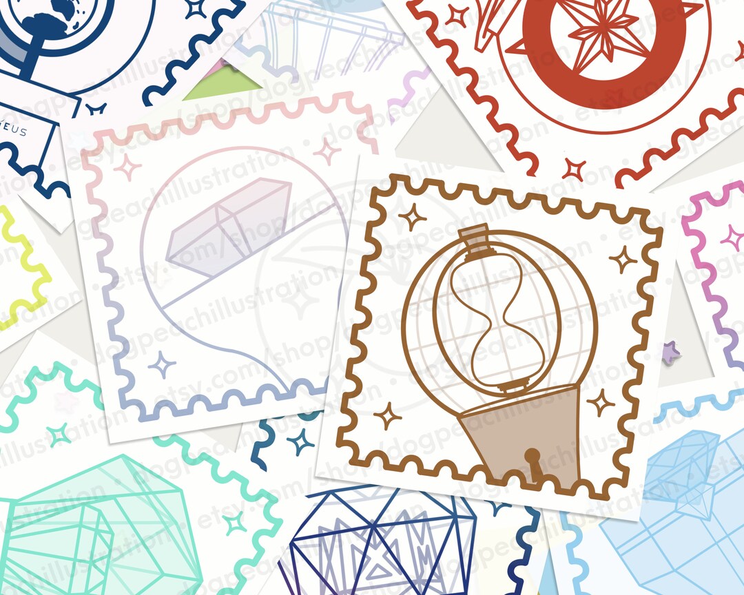 K-pop Boy Group Light Stick Color Palette Stamp Mini Print BTS Ateez ...