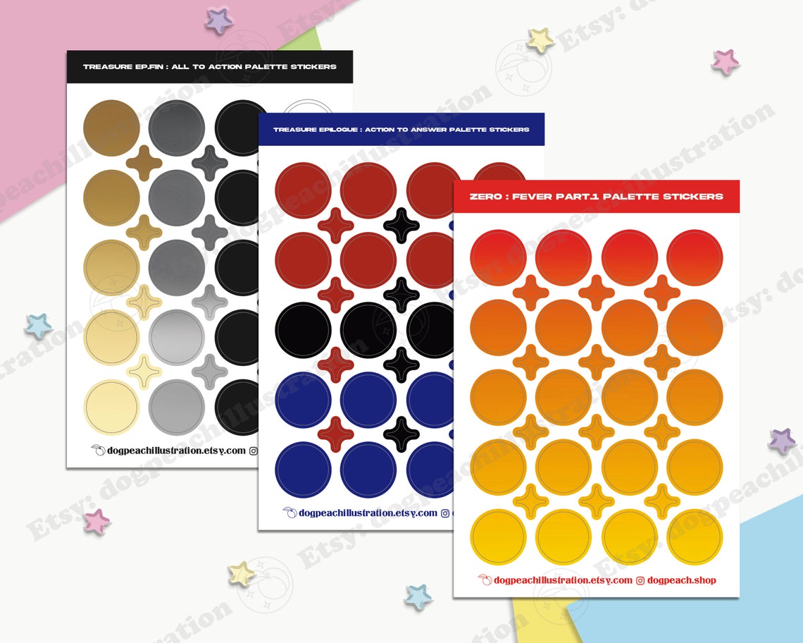 ATEEZ Album Color Palette Sticker Sheet Top Loader Deco - Etsy