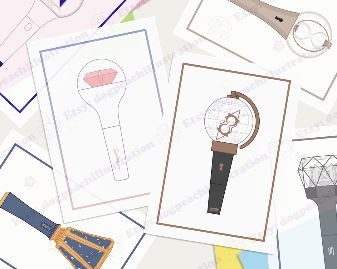 K-pop Boy Group Light Stick Mini Print | ATEEZ | Oneus | Stray Kids ...