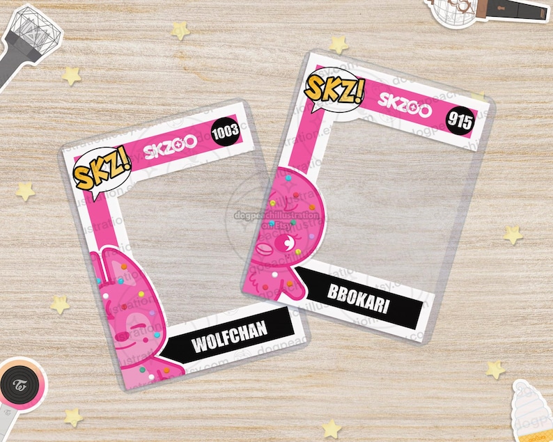 Stray Kids SKZOO Figurine Box Top Loader Sticker Frame | Frosted Cookie ...
