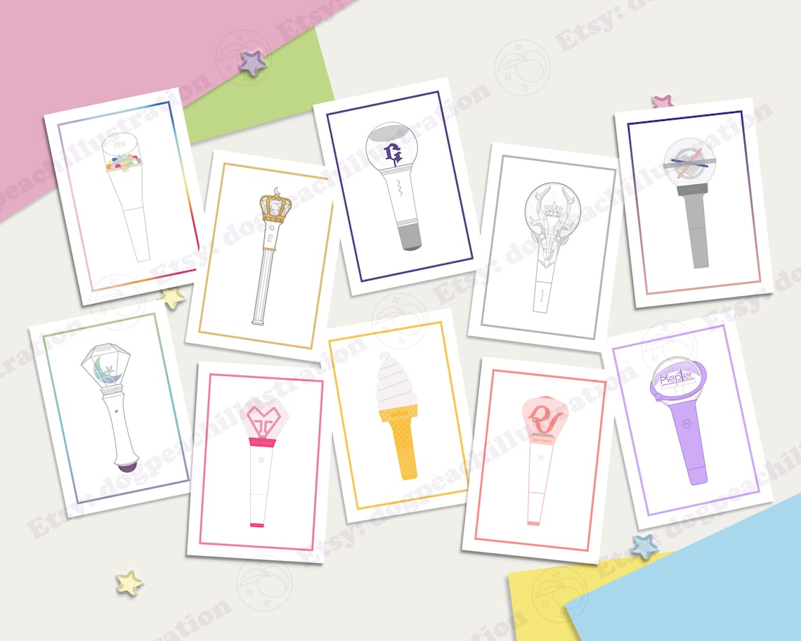 K-pop Girl Group Light Stick Mini Print Twice WJSN - Etsy