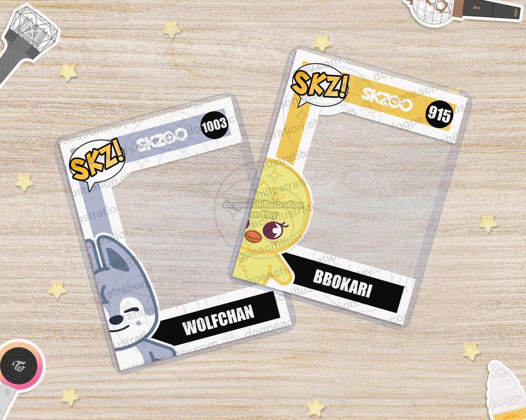Stray Kids SKZOO Figurine Box Top Loader Sticker Frame | Fits 3x4 Top ...