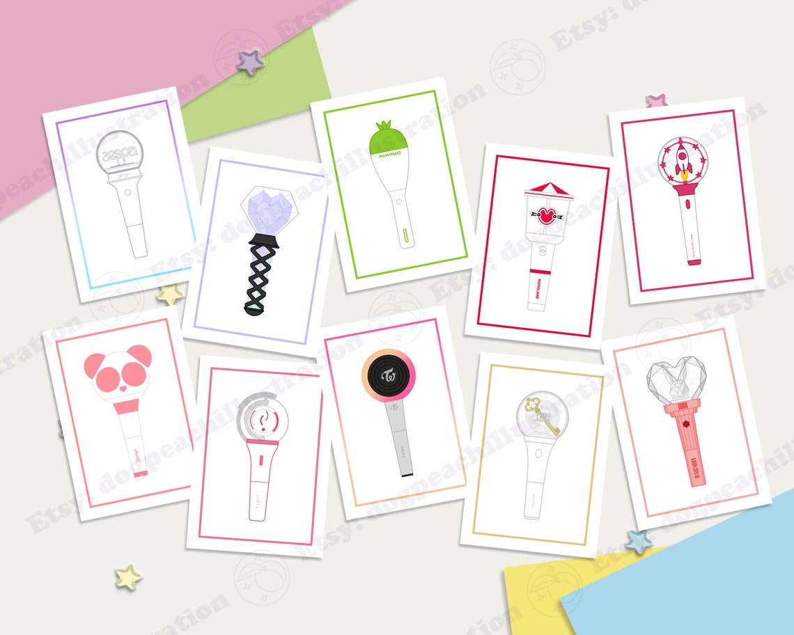 K-pop Girl Group Light Stick Mini Print Twice WJSN - Etsy