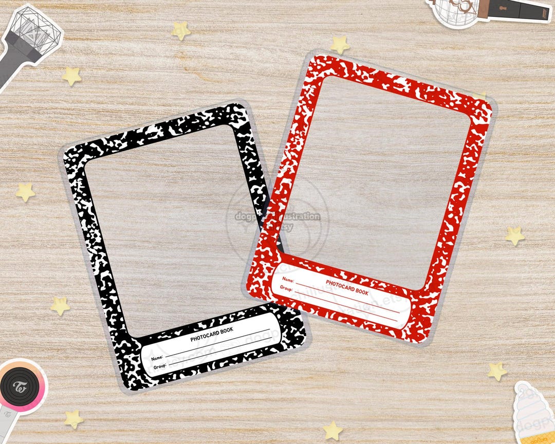 Composition Book Top Loader Sticker Frame | Fits 3x4 Top Loader | 6 ...