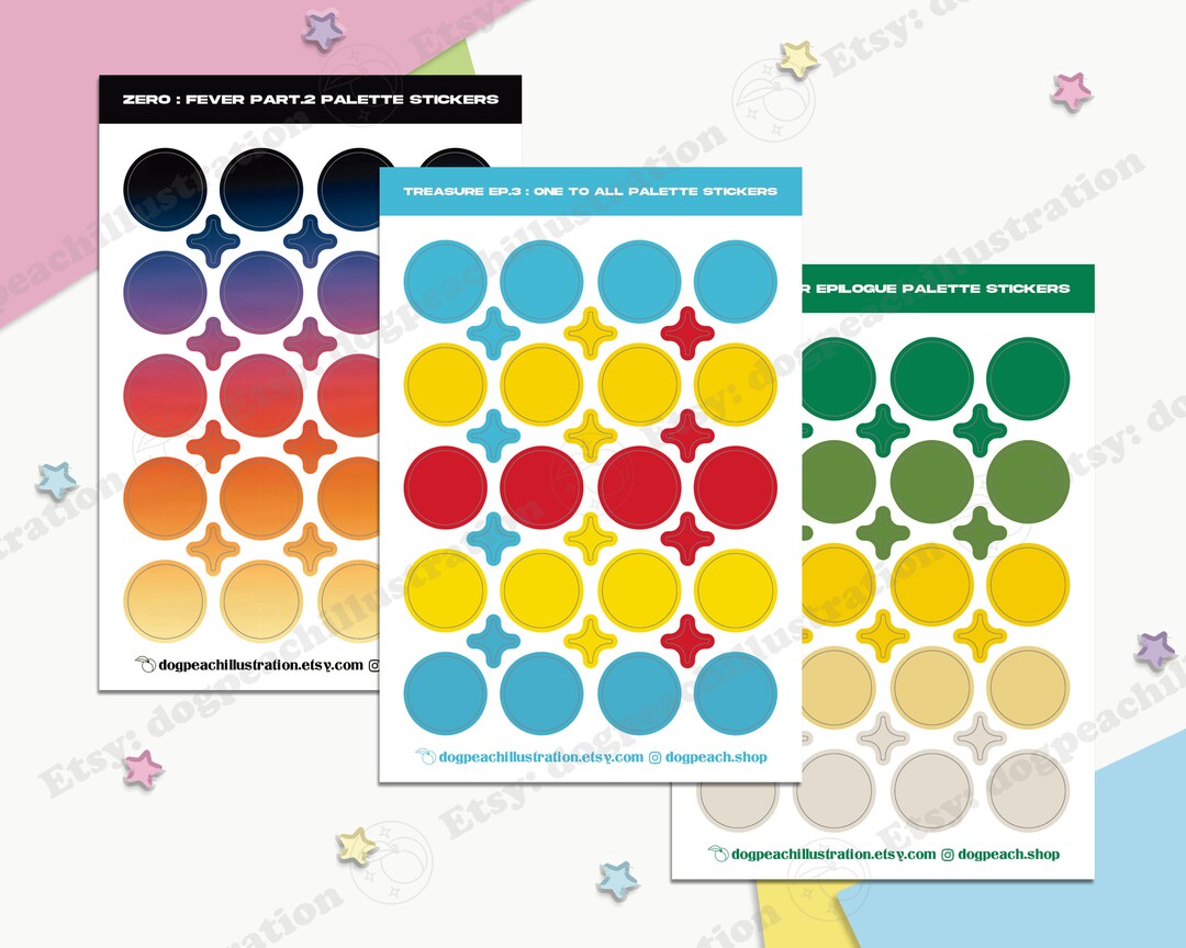 ATEEZ Album Color Palette Sticker Sheet | Top Loader Deco Stickers ...