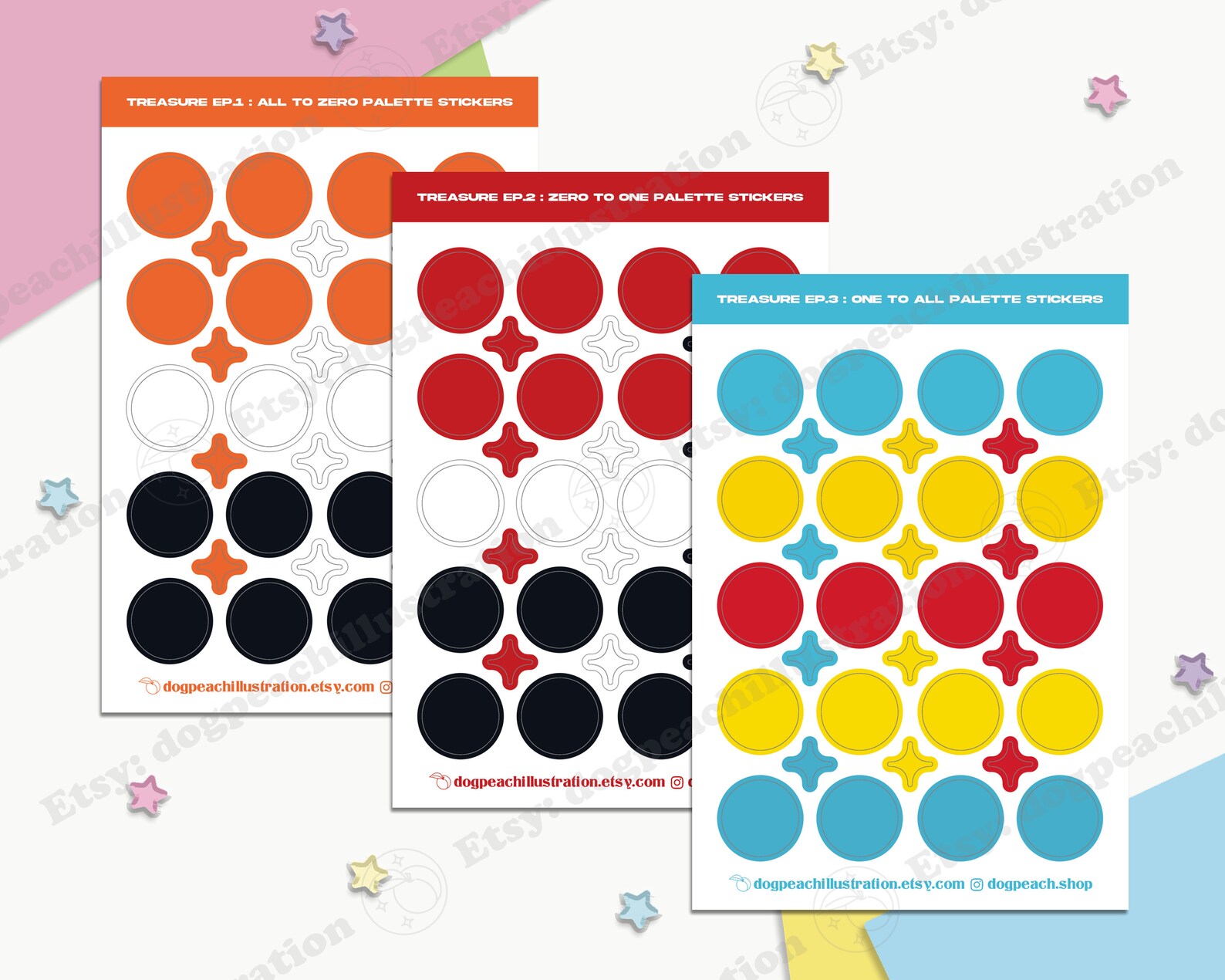 ATEEZ Album Color Palette Sticker Sheet Top Loader Deco - Etsy