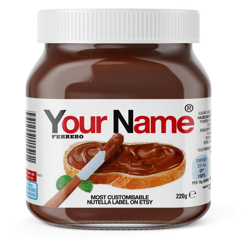 Personalisierte nutella - Etsy.de
