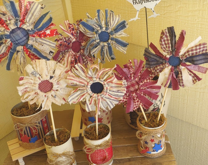 FABRIC FLOWERS, Americana Theme - Etsy