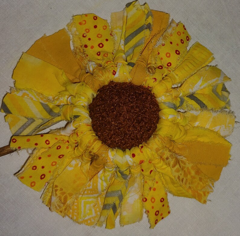 RAG FABRIC FLOWERS, Sunflower Theme - Etsy