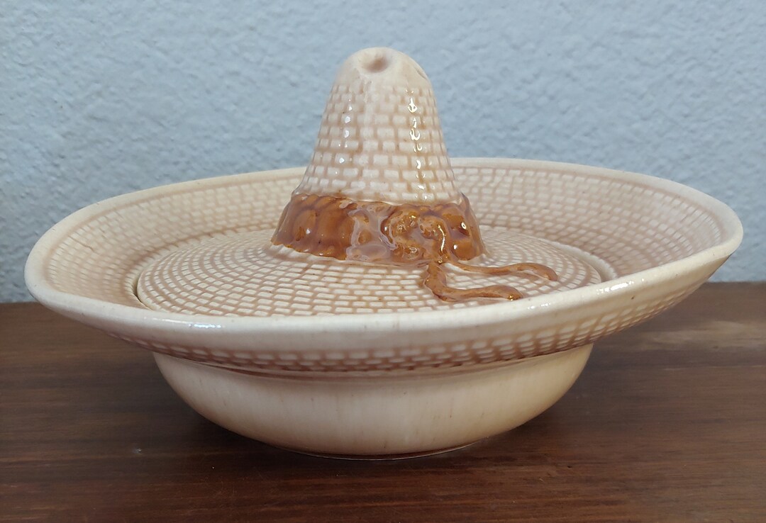 COVERED SERVING Dish, Sombrero Lid - Etsy
