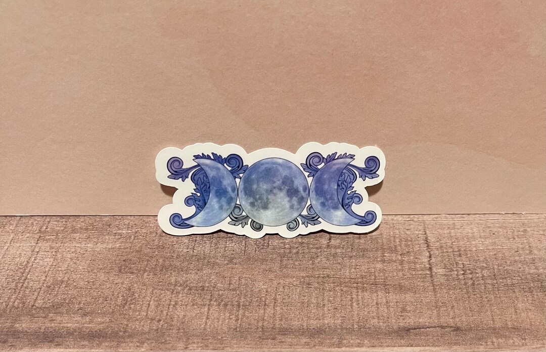 Triple Moon, Sticker, Laptop Sticker, Water Bottle Sticker, Cute ...