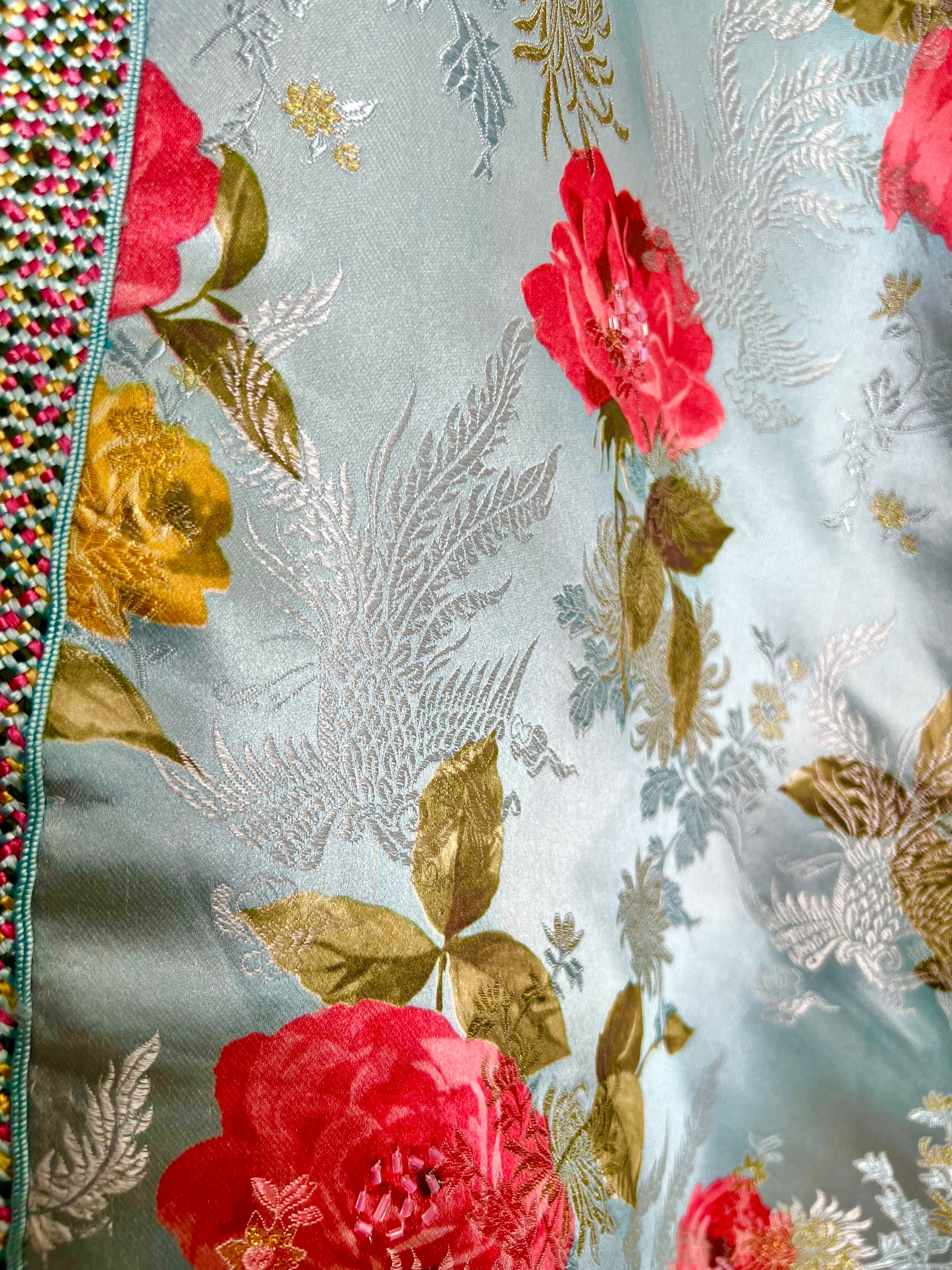 Vintage 60's Moroccan Heavy Silk Flower Pattern Bridal Kimono, Handsewn ...