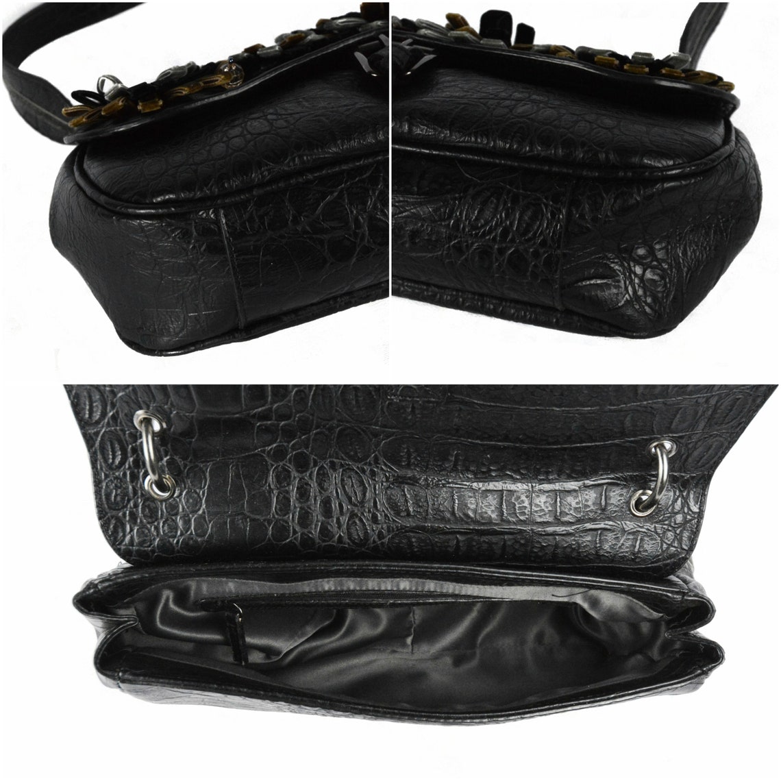 BRACCIALINI Flower Embellished Crock Print Single Strap - Etsy