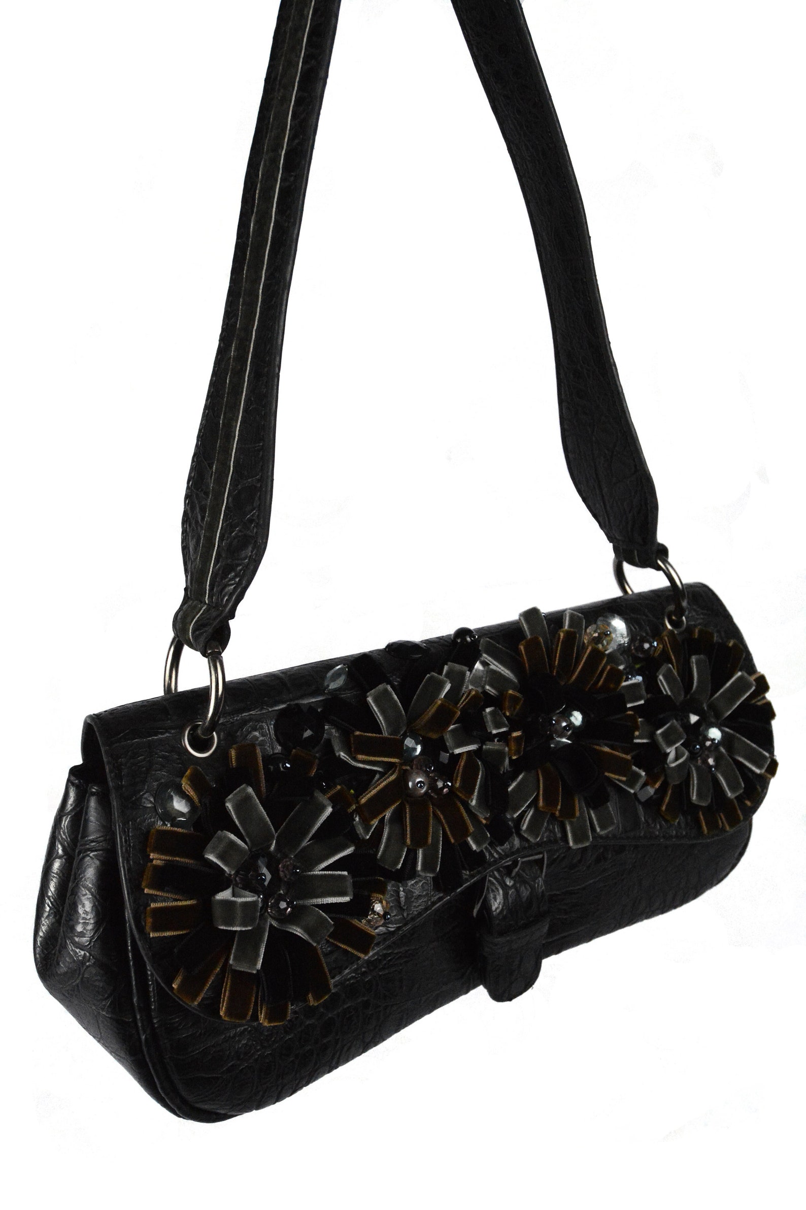 BRACCIALINI Flower Embellished Crock Print Single Strap - Etsy