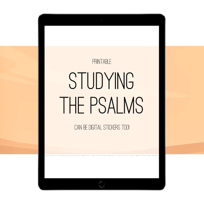 PRINTABLE and Studying the Psalms Study Tool Image Sticker/goodnotes - Etsy