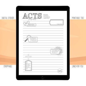 PRINTABLE and Digital ACTS Method Notes Image Sticker/goodnotes ...