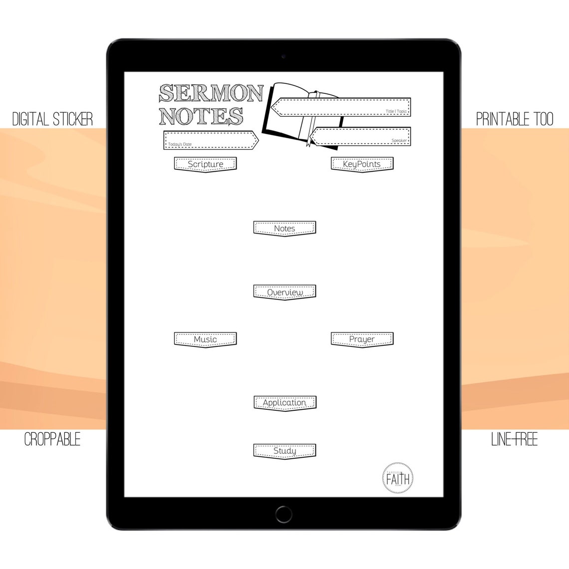 PRINTABLE and Sermon Notes Image Sticker/goodnotes - PRINTABLE - S.O.A ...