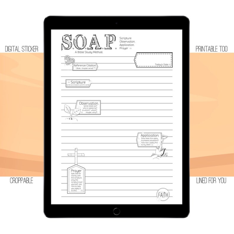 PRINTABLE and Digital SOAP Method Notes Image Sticker/goodnotes ...
