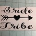Bride Tribe Decal-team Bride Decal Bachelorette Party Bridal Shower ...