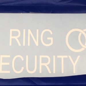 Ring Security Decal-ring Security-ring Bearer-wedding Decor-wedding ...