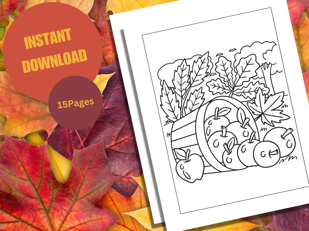 Fall Fun Coloring Pages - Etsy