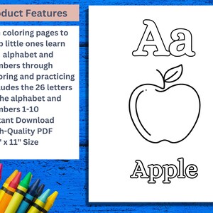 Alphabet and Number Coloring Pages for Toddlers and Preschool Aged ...