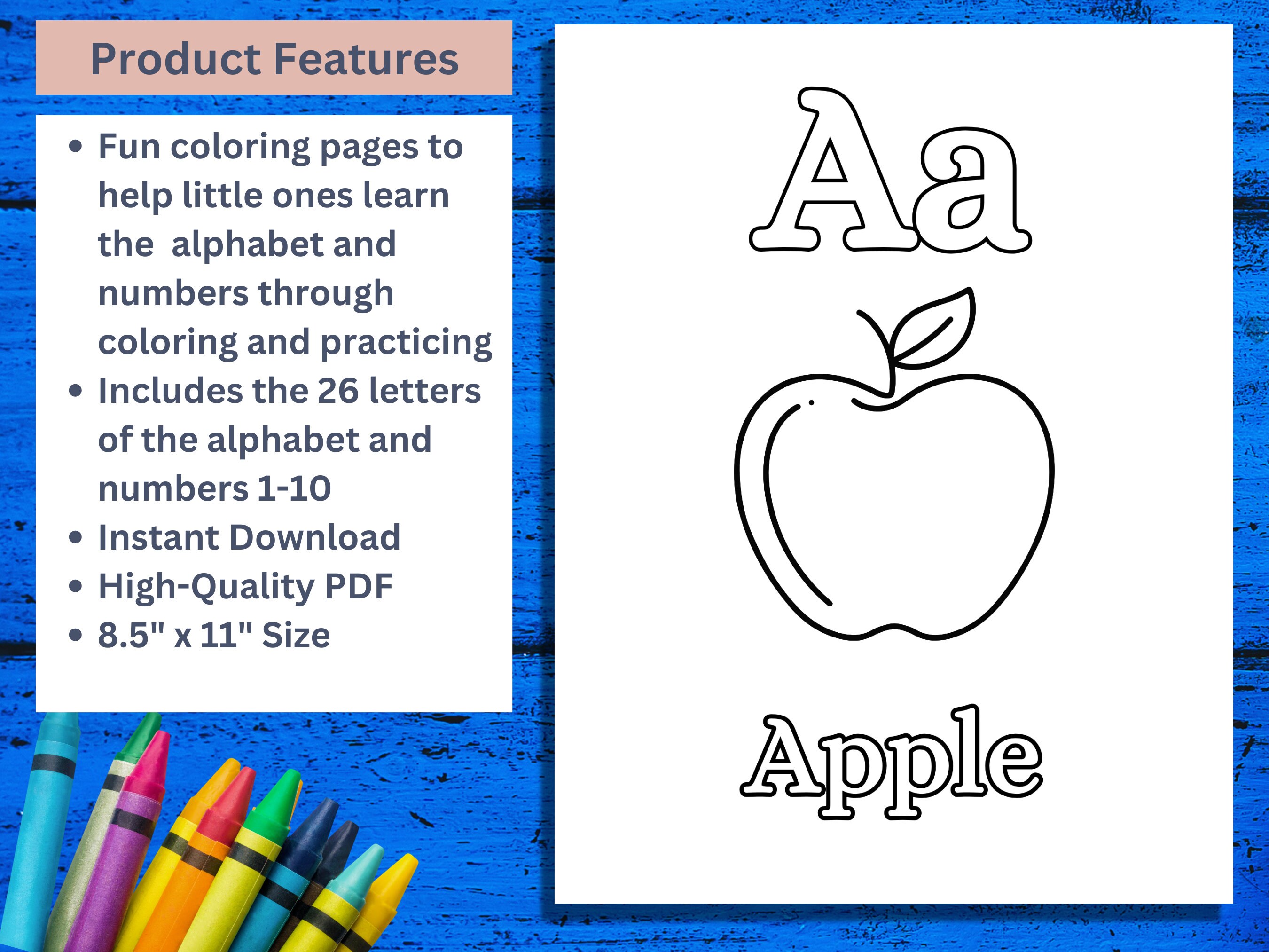 Alphabet and Number Coloring Pages for Toddlers and Preschool Aged ...