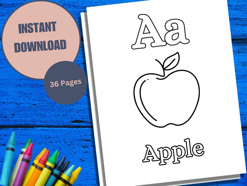Alphabet & Number Coloring Pages for Toddlers, 36 Pages (digital ...