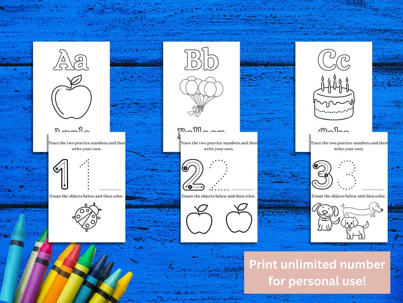 Alphabet and Number Coloring Pages for Toddlers and Preschool Aged ...