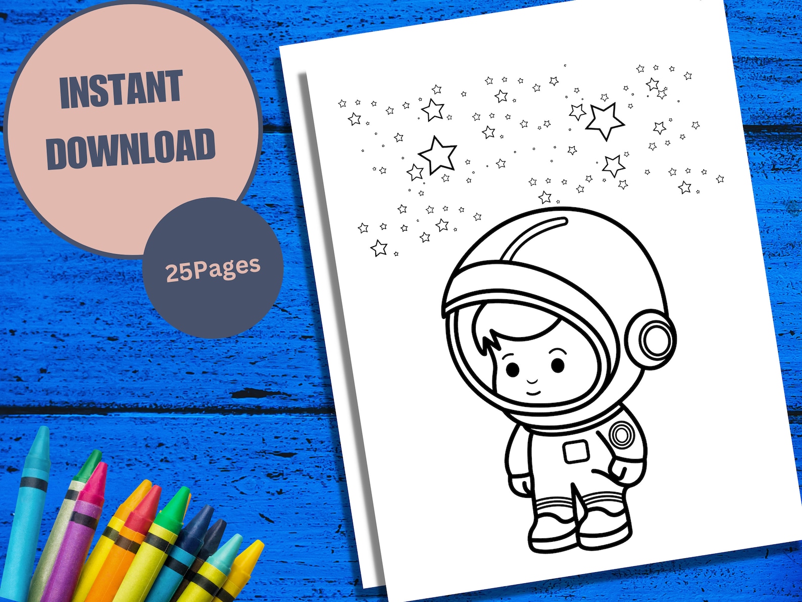 Space Coloring Pages for Toddlers and Preschool Aged Children. 25 Fun ...