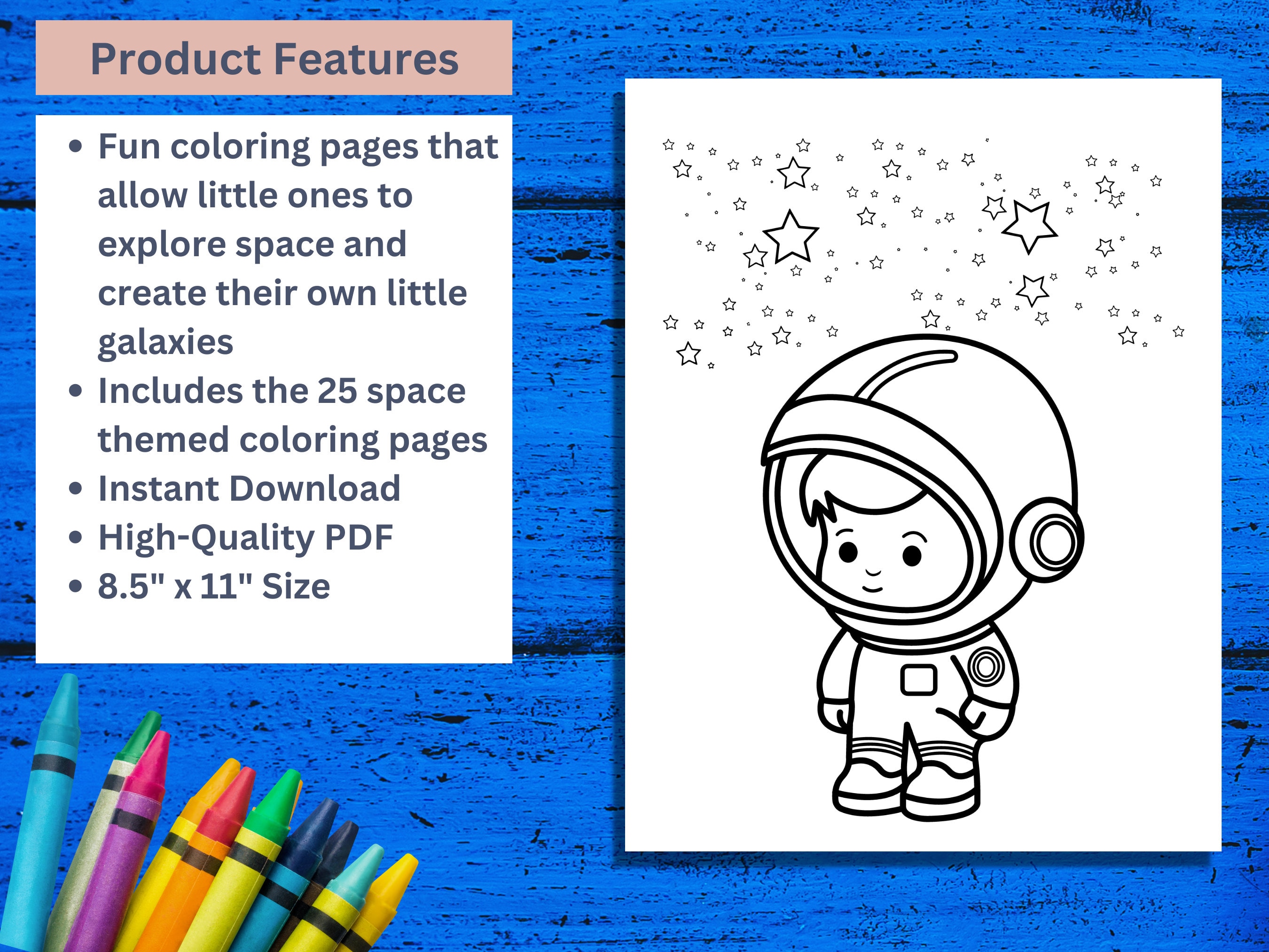 Space Coloring Pages for Toddlers and Preschool Aged Children. 25 Fun ...