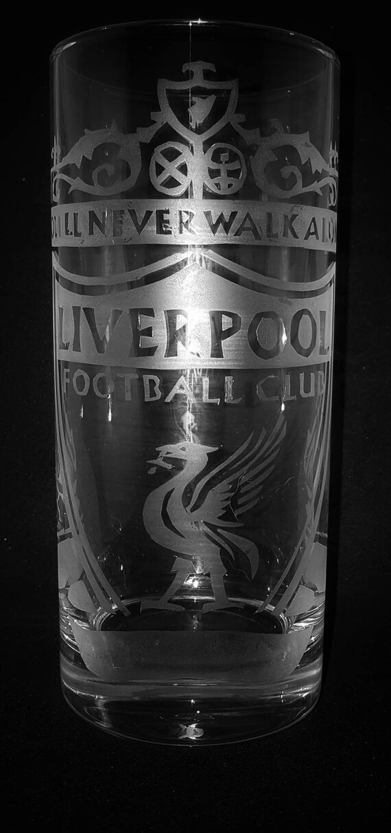 Liverpool Fc Logo Etched Glass Tumbler Etsy