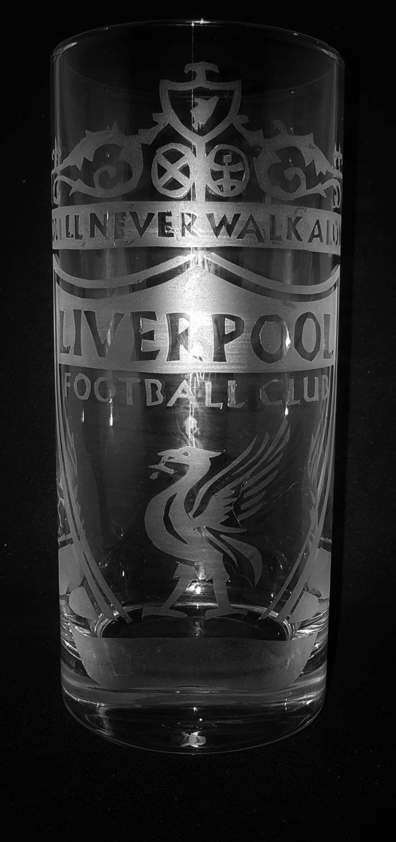 Liverpool Fc Logo Etched Glass Tumbler Etsy