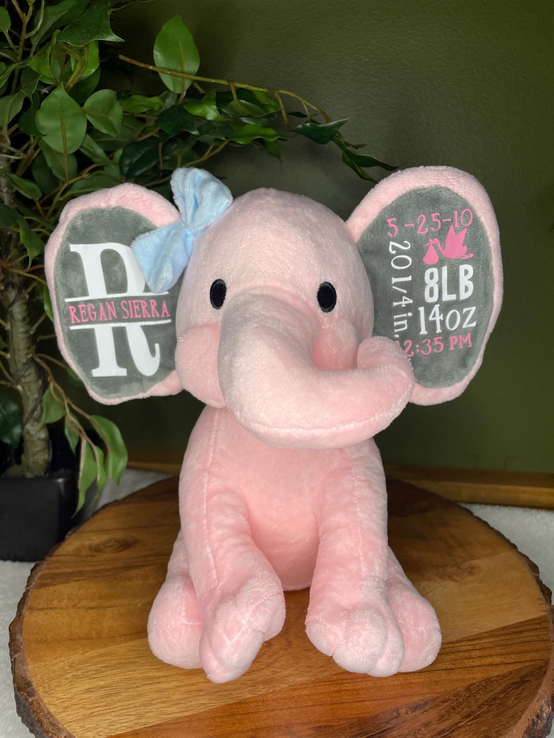 Birth Stat Elephant | Newborn Baby Gift | Baby Keepsake | Elephant ...