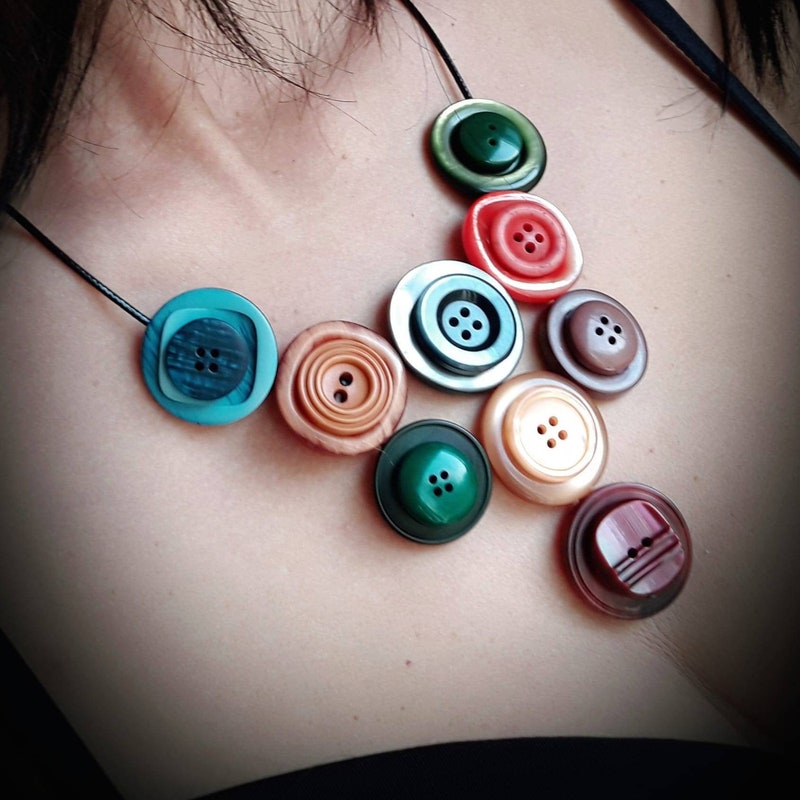 Button Necklace - Etsy