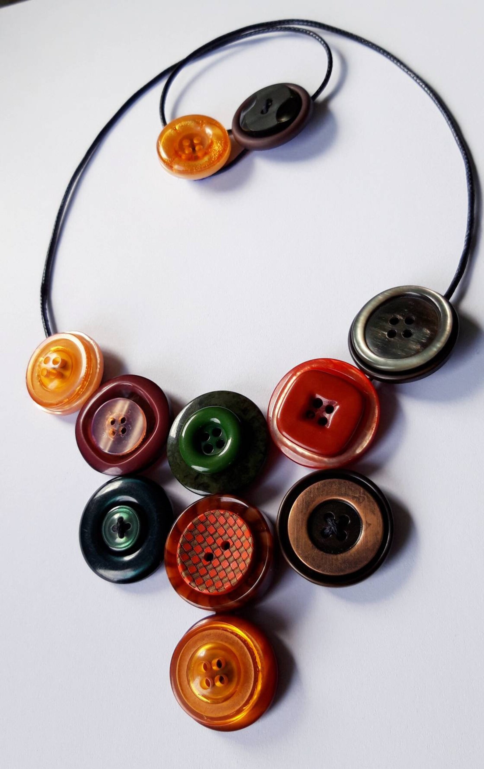 Button Necklace Spirit / Jewelry Handmade / Button Art / Button Jewelry ...