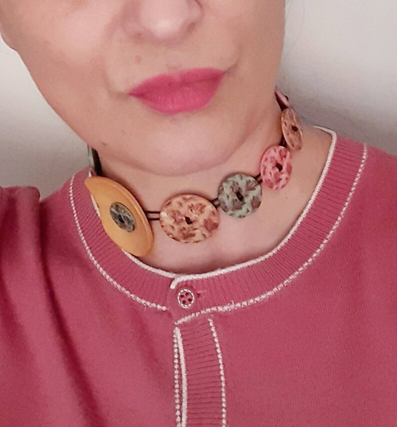 Chokers Necklace/ Button Jewelry/ Button Necklace/ Handmade Necklace - Etsy