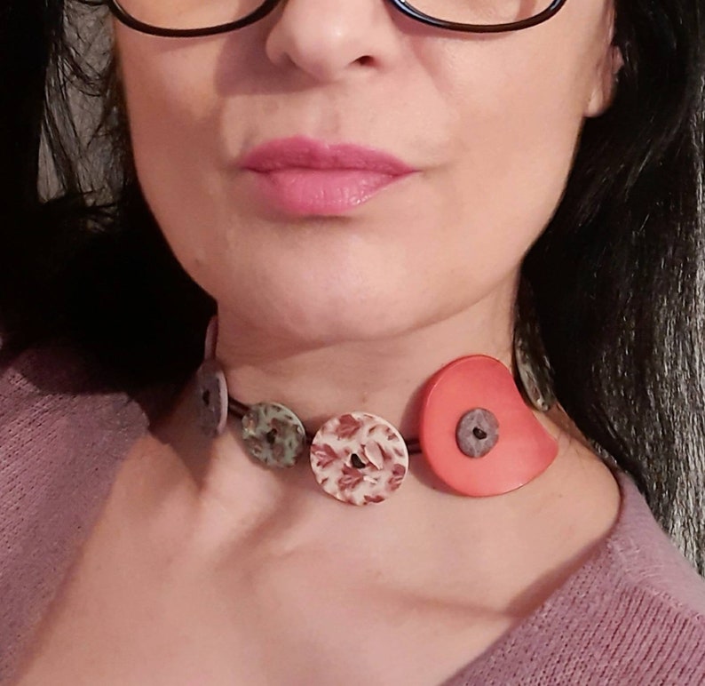 Chokers Necklace /button Necklace/handmade Jewelry /button Jewelry - Etsy