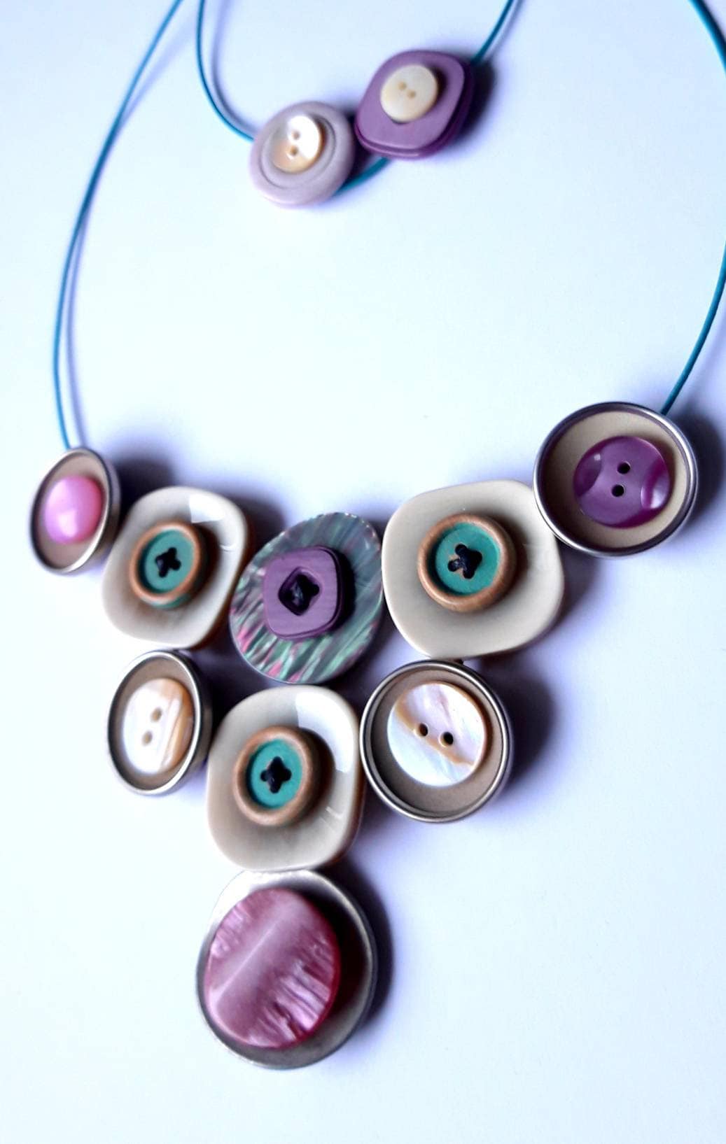 Button Necklace /jewelry Handmade / Button Jewelry Stanadugme - Etsy