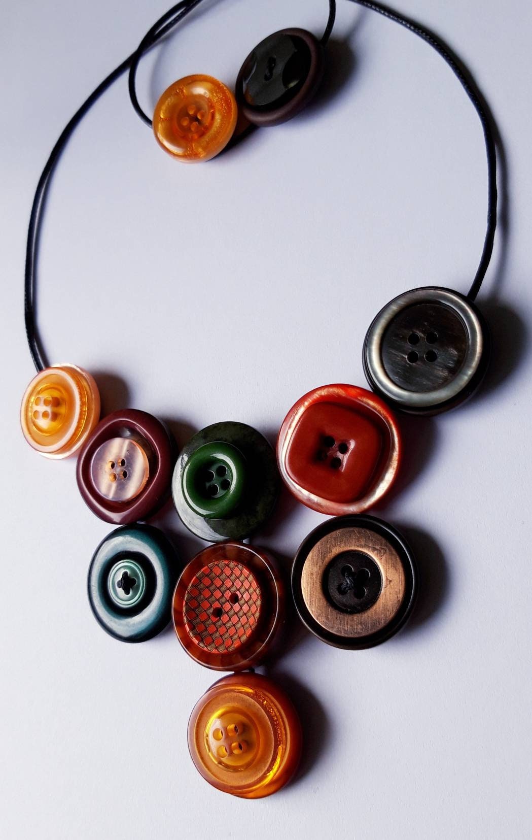 Button Necklace Spirit / Jewelry Handmade / Button Art / Button Jewelry ...