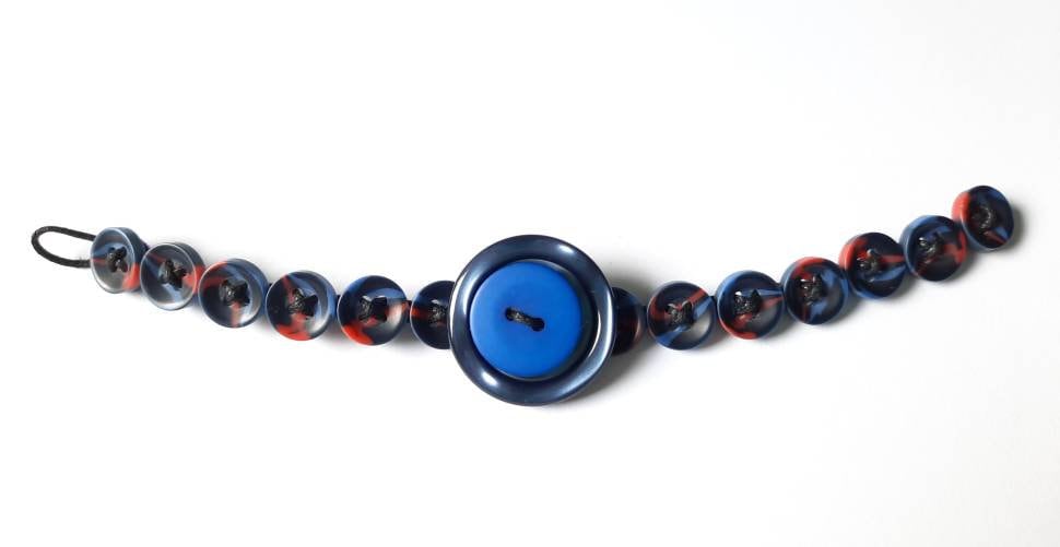 Blue Button Bracelet/handmade Jewelry/button Jewelry/ Stanabutton - Etsy